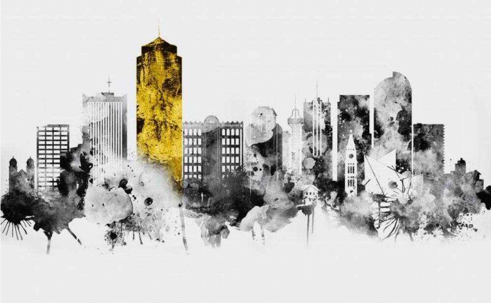 CUSTOM MURAL WALLPAPER ABSTRACT CITY – hanabellinidesign